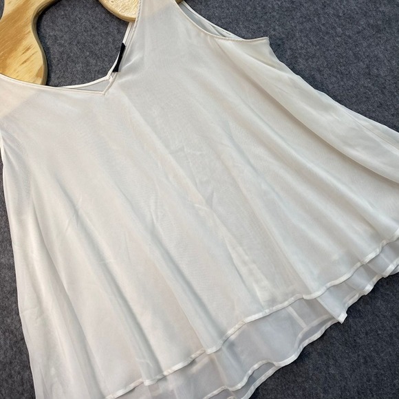 Lane Bryant | Tops | Lane Bryant Ivory Layered Sheer Flowy Tank Top ...